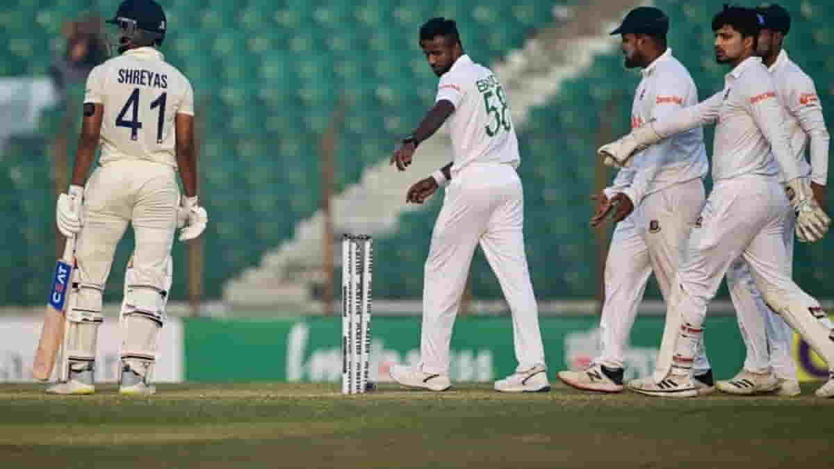 IND v BAN, 1st Test: Shreyas Iyer reprieved after bails fail to ...