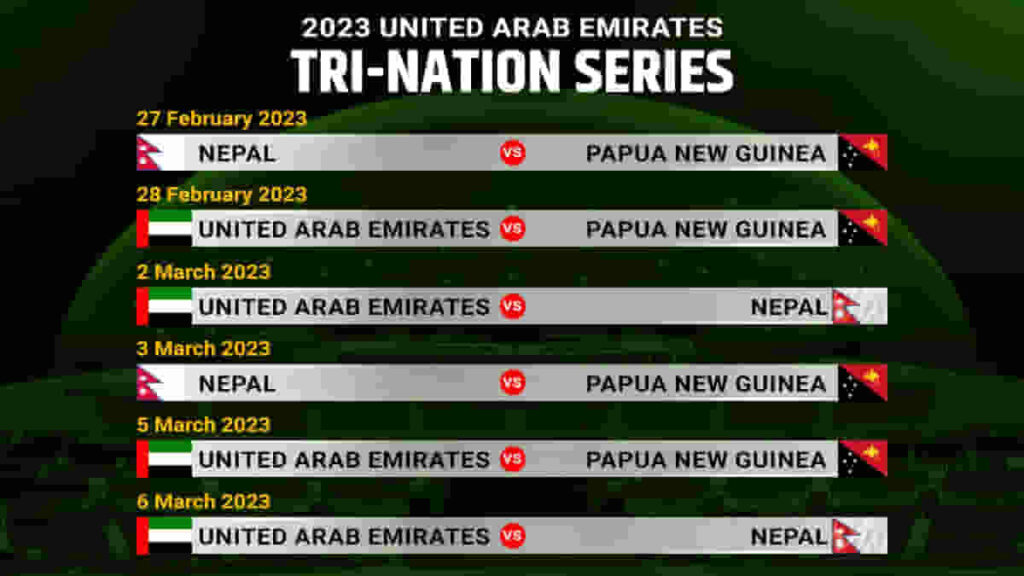 United Arab Emirates Tri-Nation Series 2023 Announced: Schedule ...