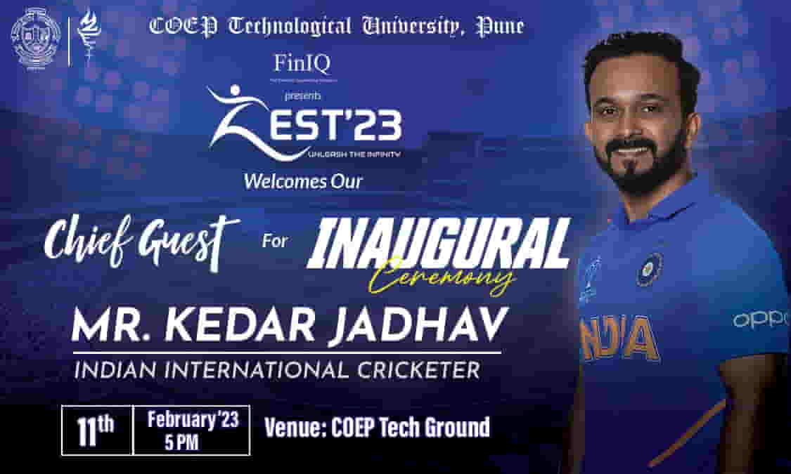 COEP Announces the Prestigious Chief Guest of the Zest 2023 Festival ...
