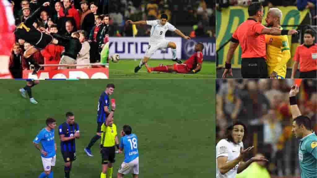 What are the ten footballers vs referee fights in football?