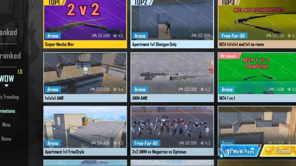 BGMI WOW Mode Map Codes 2025: Top 21 Custom Maps